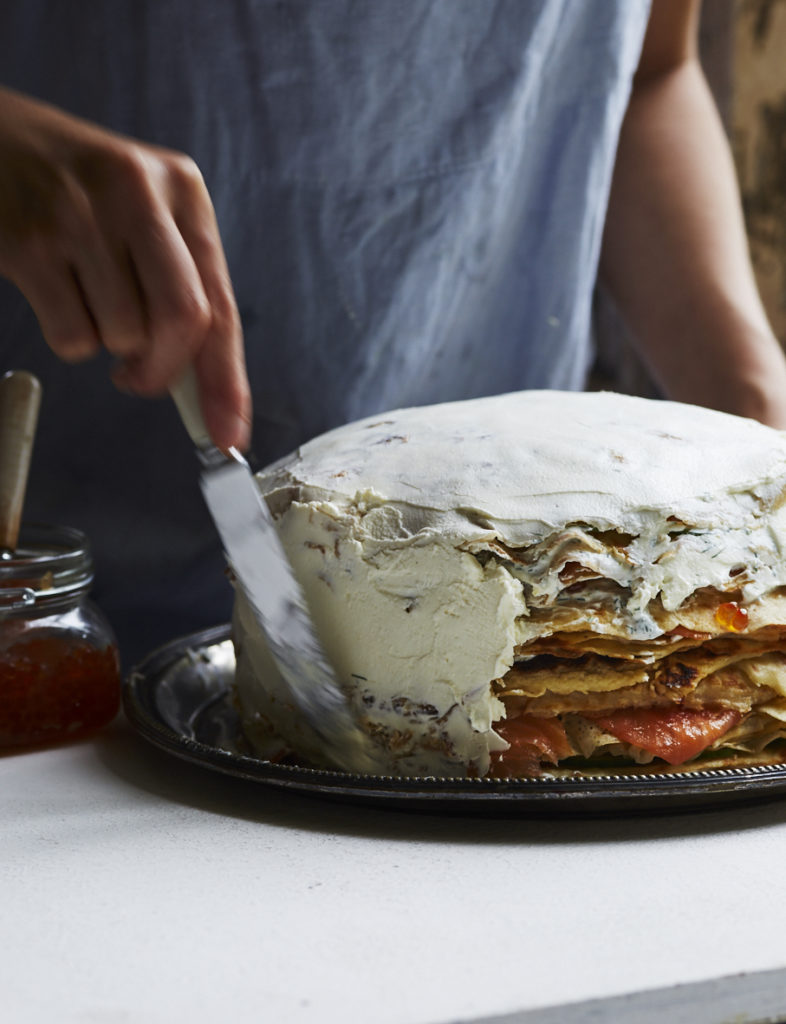 Salmon & Caviar Blini Cake - Alissa Timoshkina - Another Pantry