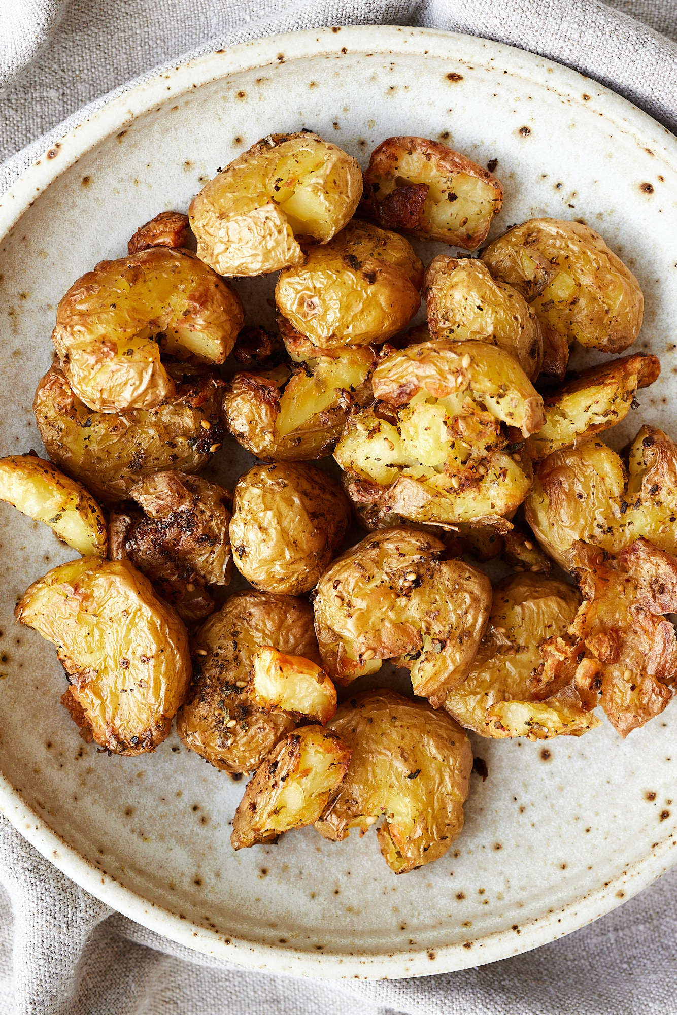 Crispy Smashed Za'atar Potatoes - Another Pantry