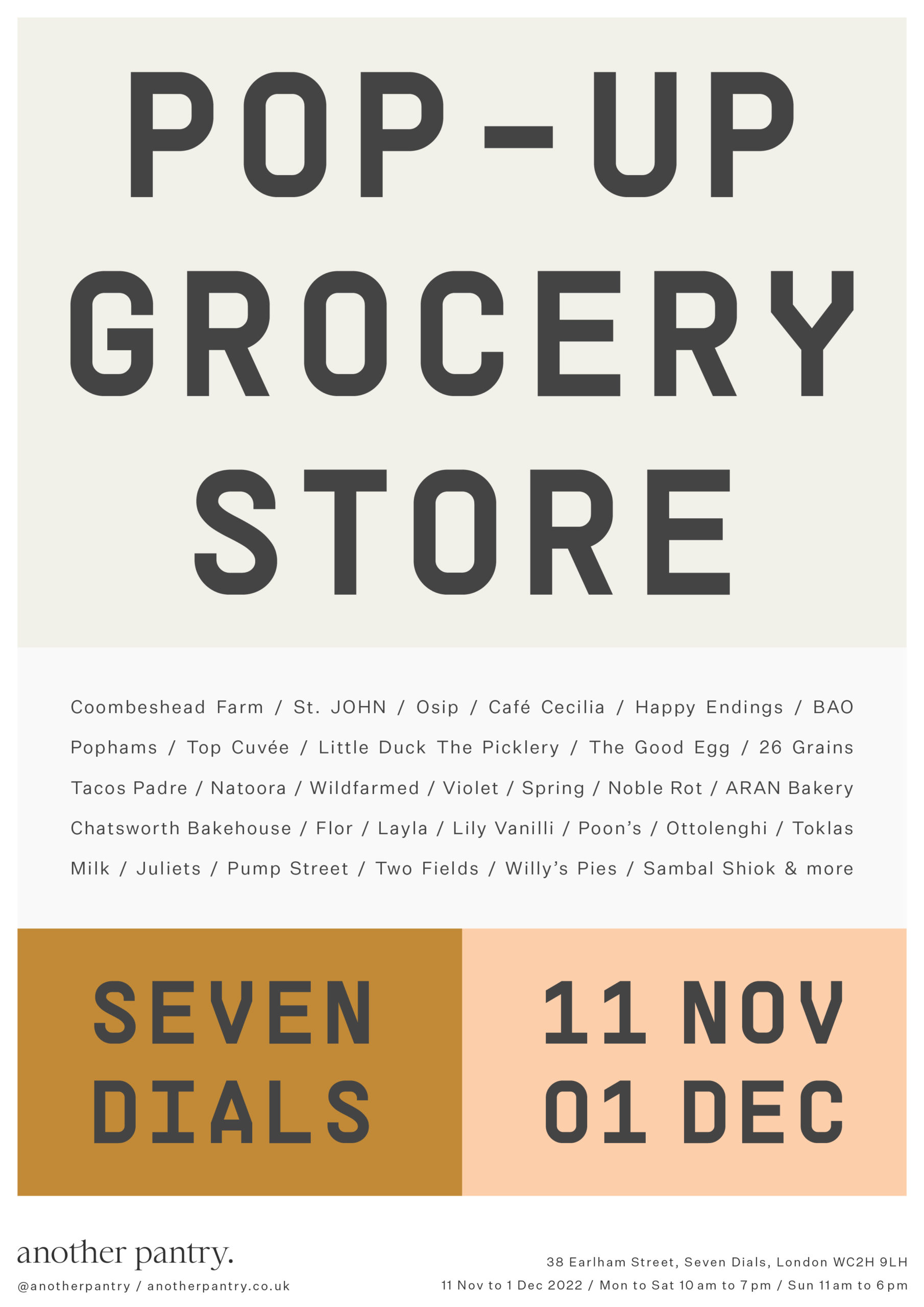 Pop-Up Grocery Store 11th November - 4th December - Another Pantry